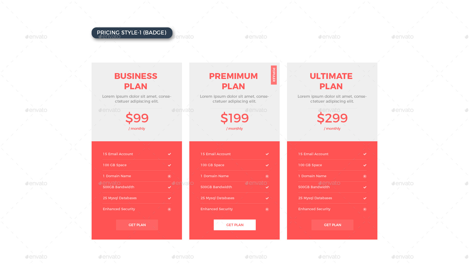 Uplan - A Multipurpose Pricing Tables, Web Elements | GraphicRiver
